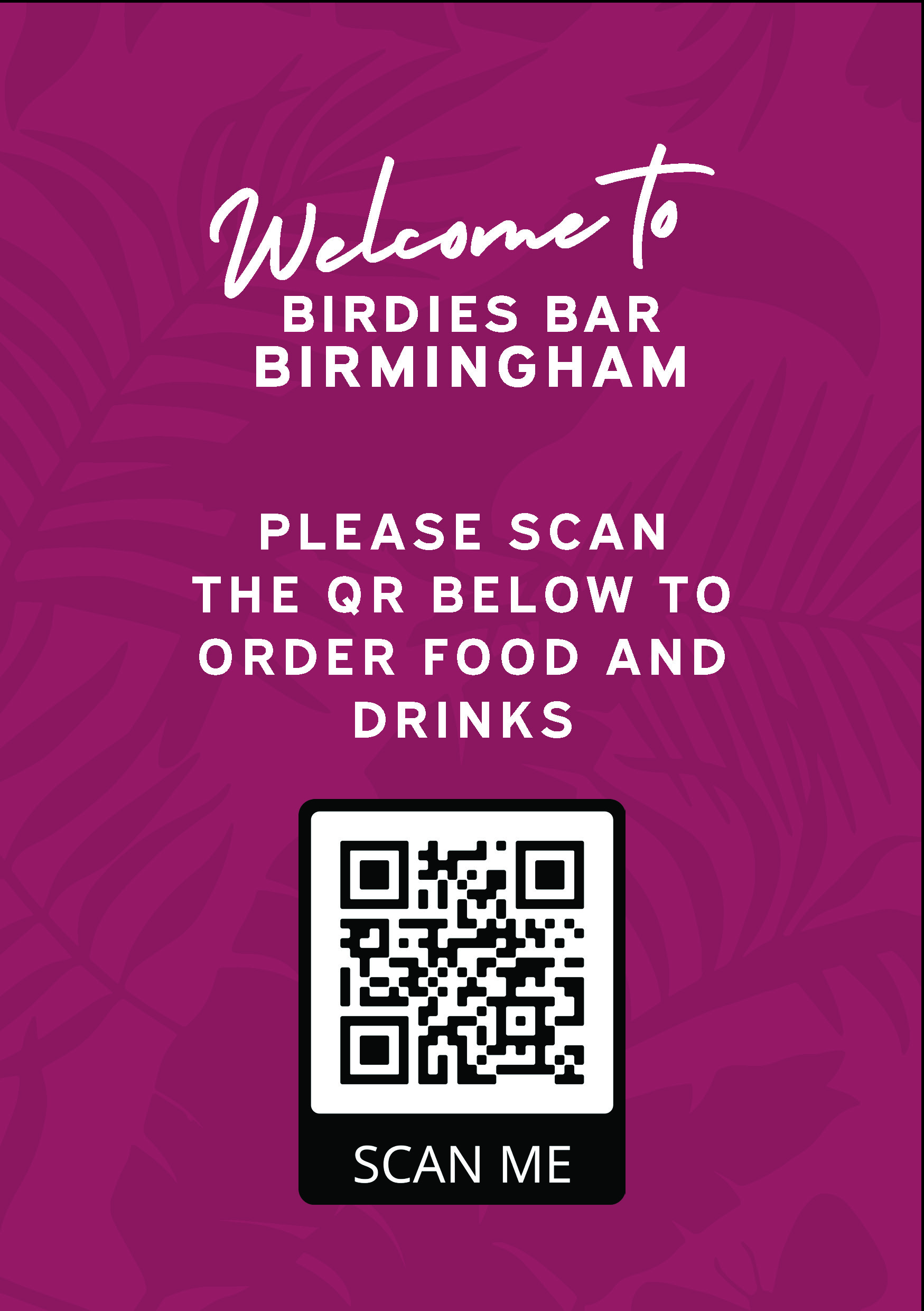 Food & Drink Menus | Birdies Bar in Birmingham
